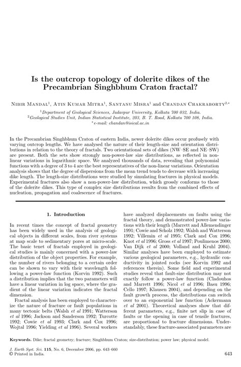 Pdf Is The Outcrop Topology Of Dolerite Dikes Of The Precambrian