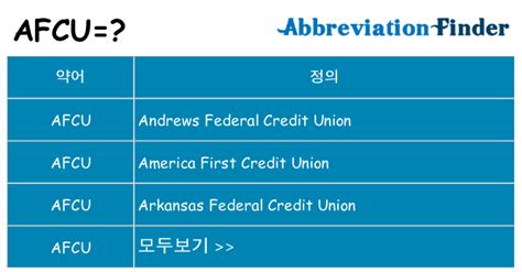AFCU는 무엇을 의미하나요