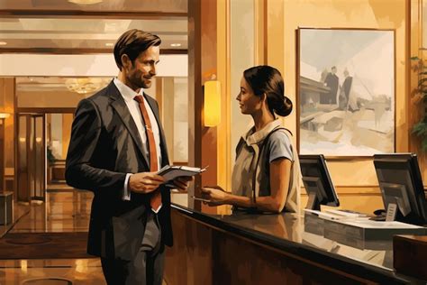 Premium Ai Image Couple Checking Into Hotel