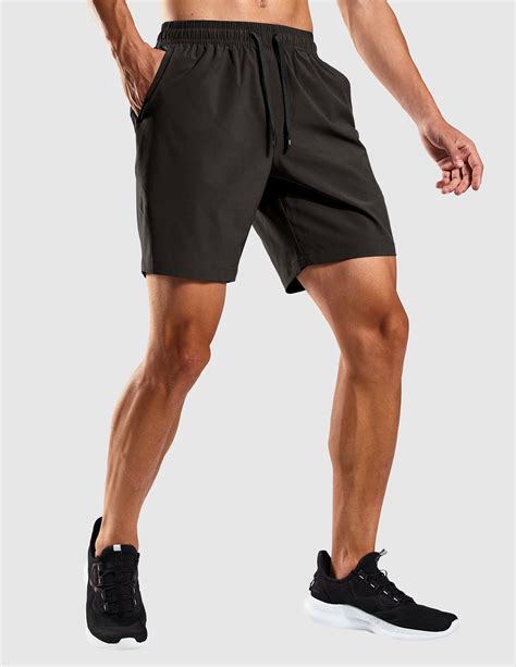 Mier Mens 7 Inch Active Running Shorts With Zipper Pockets