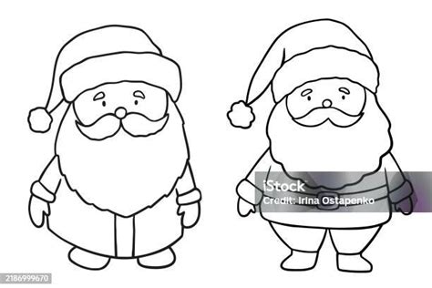 산타 클로스 색칠 공부 책 스케치 벡터 개요 크리스마스 그림 아이 같은 색칠 공부 책 외곽선 그리기 선 벡터 그림입니다 흰색 배경에 고립되어 있습니다 포스터 티셔츠에