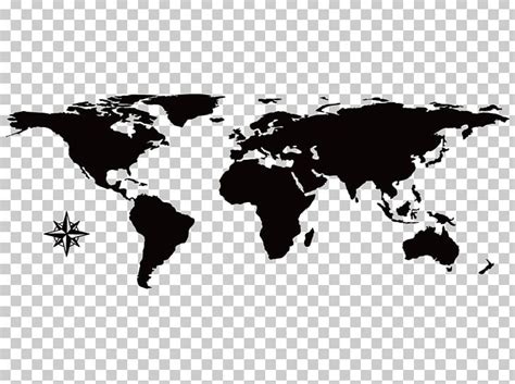 World Map Equirectangular Projection Globe Png Clipart 3d Mural Black Black And White