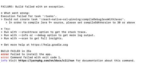 React Native Interim Could Not Create Task ‘react Native Ssl