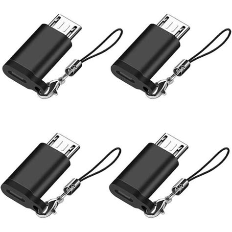 Adaptateur Usb C Vers Micro Usb Avec Lanière Packs Type C Femelle Vers Micro Usb Mâle
