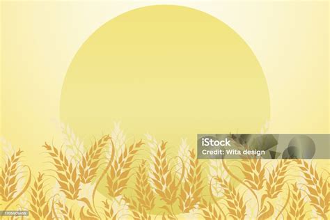 Golden Wheat Barley Frame Border Background Wheat Barley Field And Full Moon Design For Harvest Golden Wheat Barley Frame Border Background Wheat Barley Field And Full Moon Design For Harvest