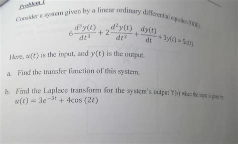 Solved Consider A System Given By A Linear Ordinary