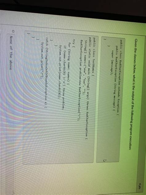 solved question 13 4 pts given the following program import