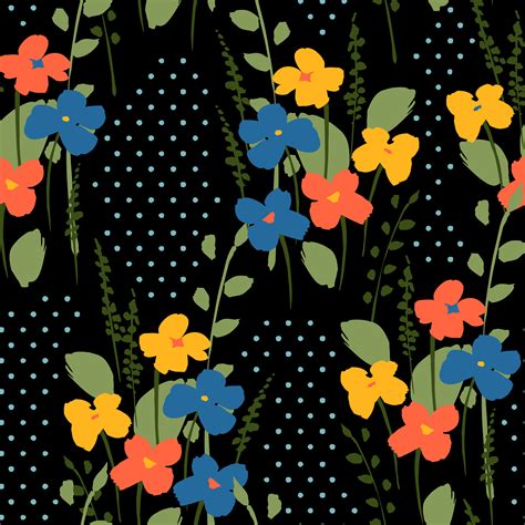 Floral Abstract Seamless Pattern Vector Design For Different Surfases