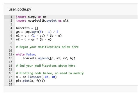 Solved Complete The Code Doing Golden Section Search For