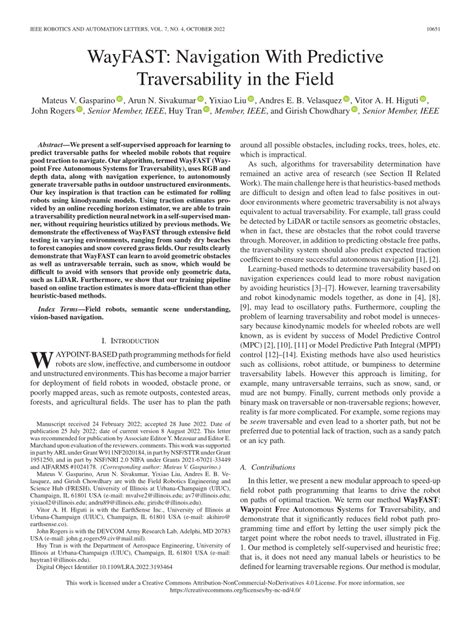 Pdf Wayfast Navigation With Predictive Traversability In The Field