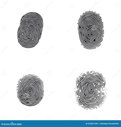 Vector Fingerprints Set Of Clean And Simple Prints Stock Vector Illustration Of Icon