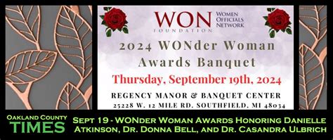 Sept 19 Wonder Woman Awards Honoring Danielle Atkinson Dr Donna