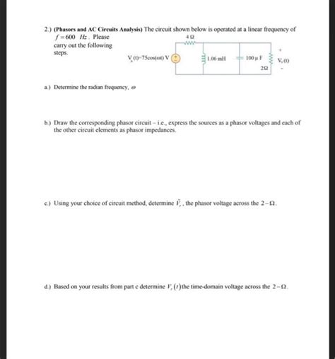 Solved 40 2 Phasors And Ac Circuits Analysis The Circuit