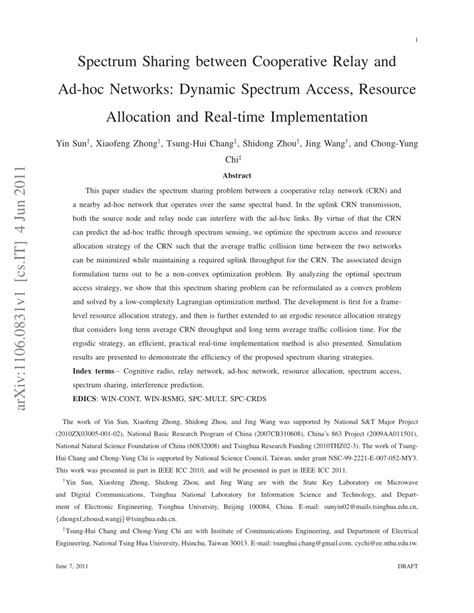 Pdf Optimal Real Time Spectrum Sharing Between Cooperative Relay And