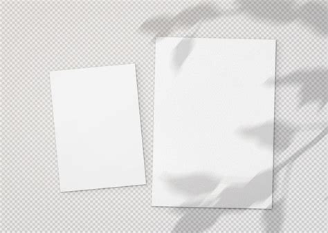 Premium Psd Set Of A4 And A5 Sheets With Plant Shadow
