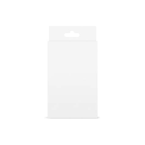 Realistic White Box Packaging With Hanger Isolated On White Background