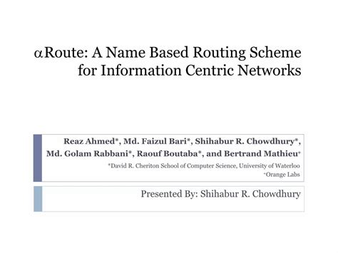 Pdf Route A Name Based Routing Scheme For Information Centric Sr2chowd Papers Infocom13