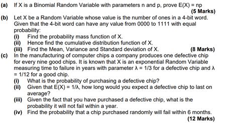 Solved A ﻿if X ﻿is A Binomial Random Variable With