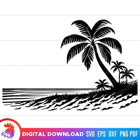 Tropical Beach Svg Beach Svg Beach Scene Svg Tropical Island Svg