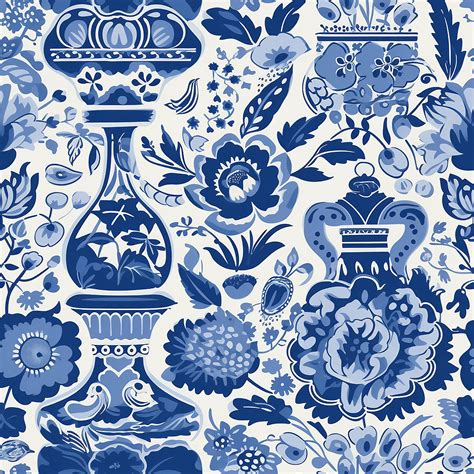 Seamless Pattern Pack Blue Delft Pattern Digital Paper Etsy