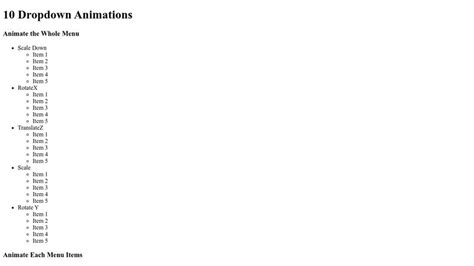Dropdown Animations With Css Transforms
