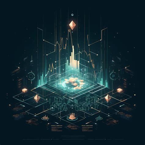 Cryptocurrency Graph Analysis Stylized Stock Illustration