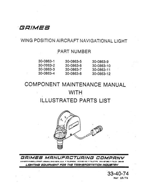 Grimes Wing Position Navig Light Component Maintenance With