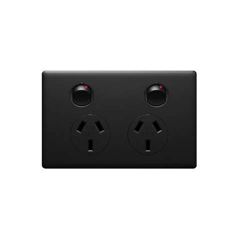 Legrand Excel Life 10a Double Gpo Matt Black