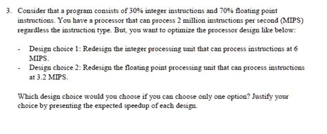 solved computer architecture 3 consider that a program consists of 30
