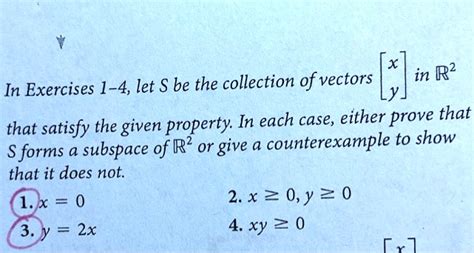 in r2 in exercises 1 4 let be the collection of vectors that satisfy