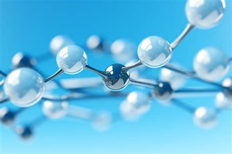 3d Rendering Of Interconnected Spheres Against A Serene Blue Background Stock Illustration