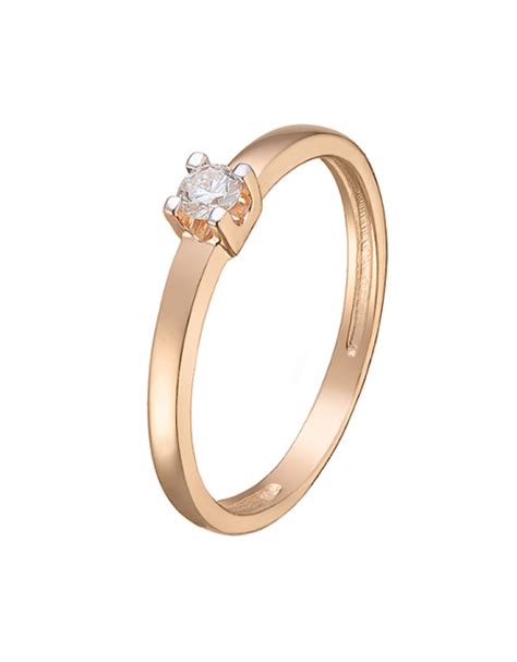 Купити золоту каблучку з діамантом в Києві