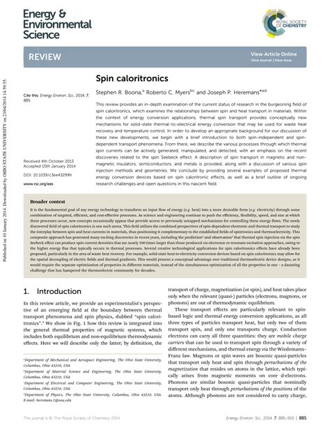Pdf Spin Caloritronics