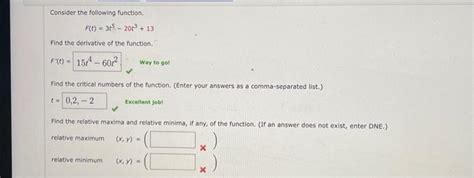 solved consider the following function f t 3t5−20t3 13