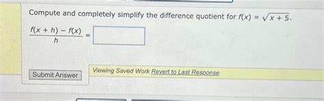 Solved Compute And Completely Simplify The Difference