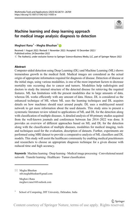 Machine Learning And Deep Learning Approach For Medical Image Analysis