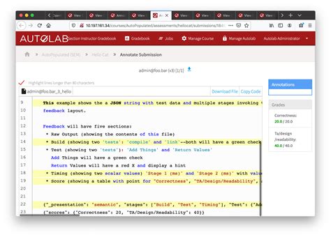 Annotate Submission View Announcement · Issue 1199 · Autolabautolab