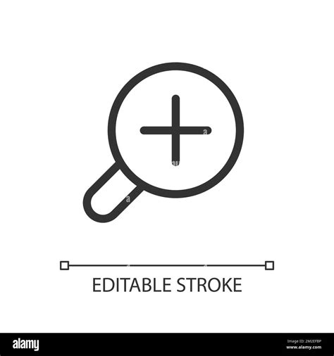 Magnifying Glass With Plus For Map Pixel Perfect Linear Ui Icon Stock Vector Image Art Alamy