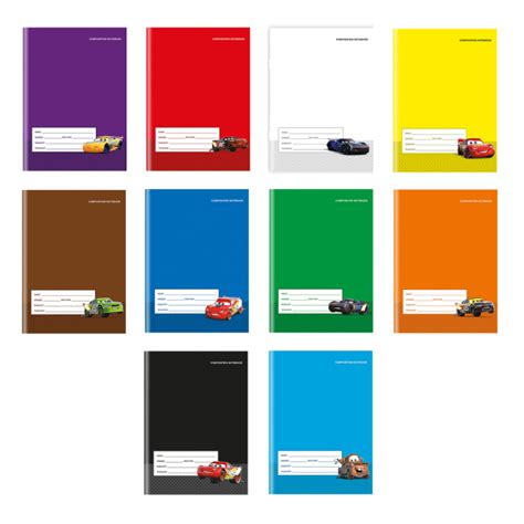 Orions Set Of 10 Cars Color Coding Composition Notebook 80 Leaves With