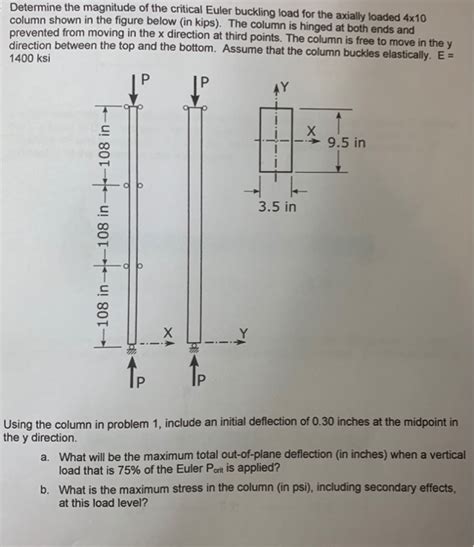 solved determine the magnitude of the critical euler