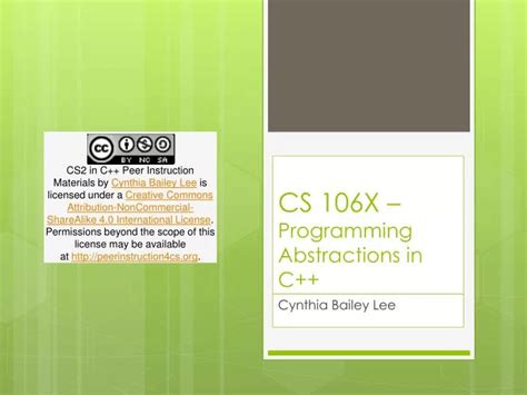 Ppt Cs 106x Programming Abstractions In C Powerpoint Presentation Id1886605