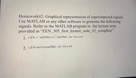 solved homework 2 graphical representation of superimposed