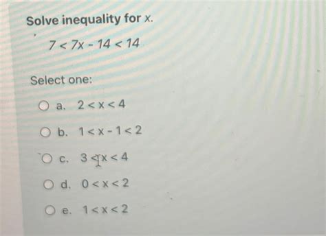 Solved Solve Inequality For X