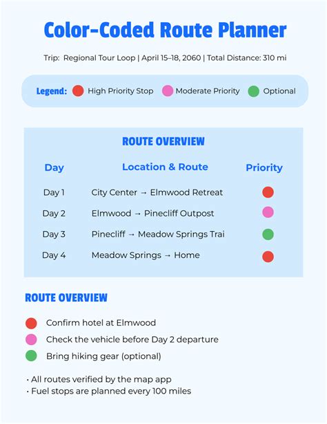 Free Route Planner Templates To Customize Online