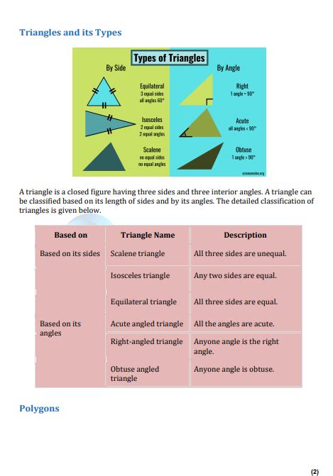 Class 6 Maths Chapter 5 Understanding Elementary Shapes Worksheets