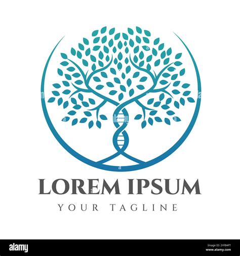 Creative Vector Logo That Combines Tree Of Life Elements With DNA