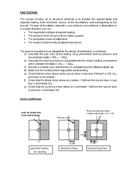 Pad Footing Structural Design Pad Footing The Primary Function Of All