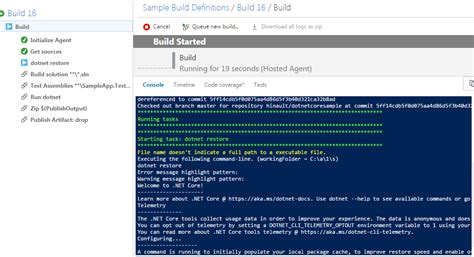 Intégration continue d un projet ASP NET Core avec Visual Studio Team