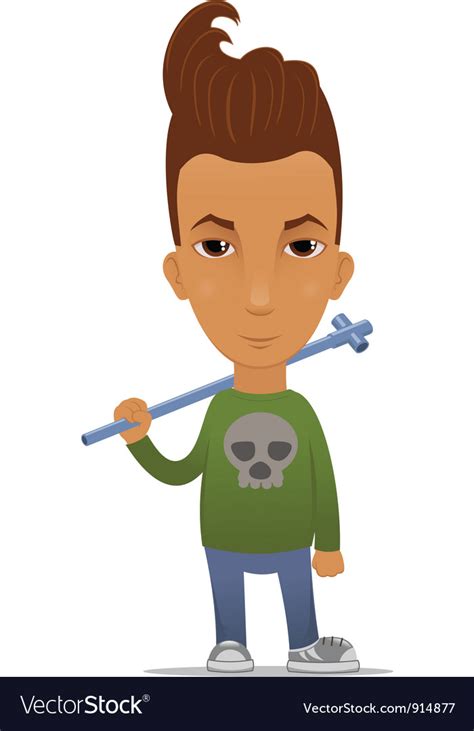 Cartoon Hooligan With A Pipe Royalty Free Vector Image