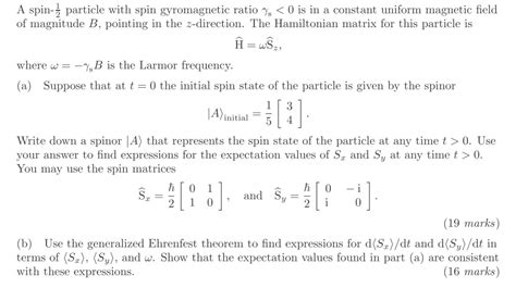 Solved I Find The Solution At B In Terms Of The Expectation